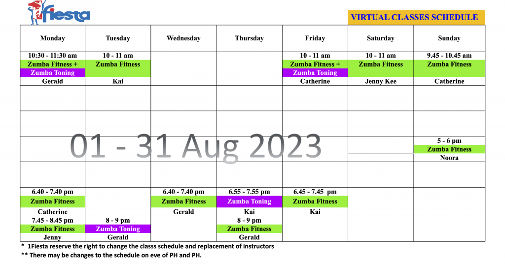 1Fiesta Zumba Class Schedule | 1Fiesta